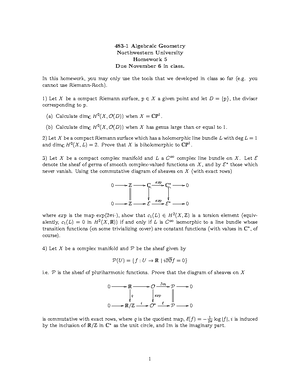 483-1 Algebraic Geometry Homework 6 solution - 483-1 Algebraic Geometry ...