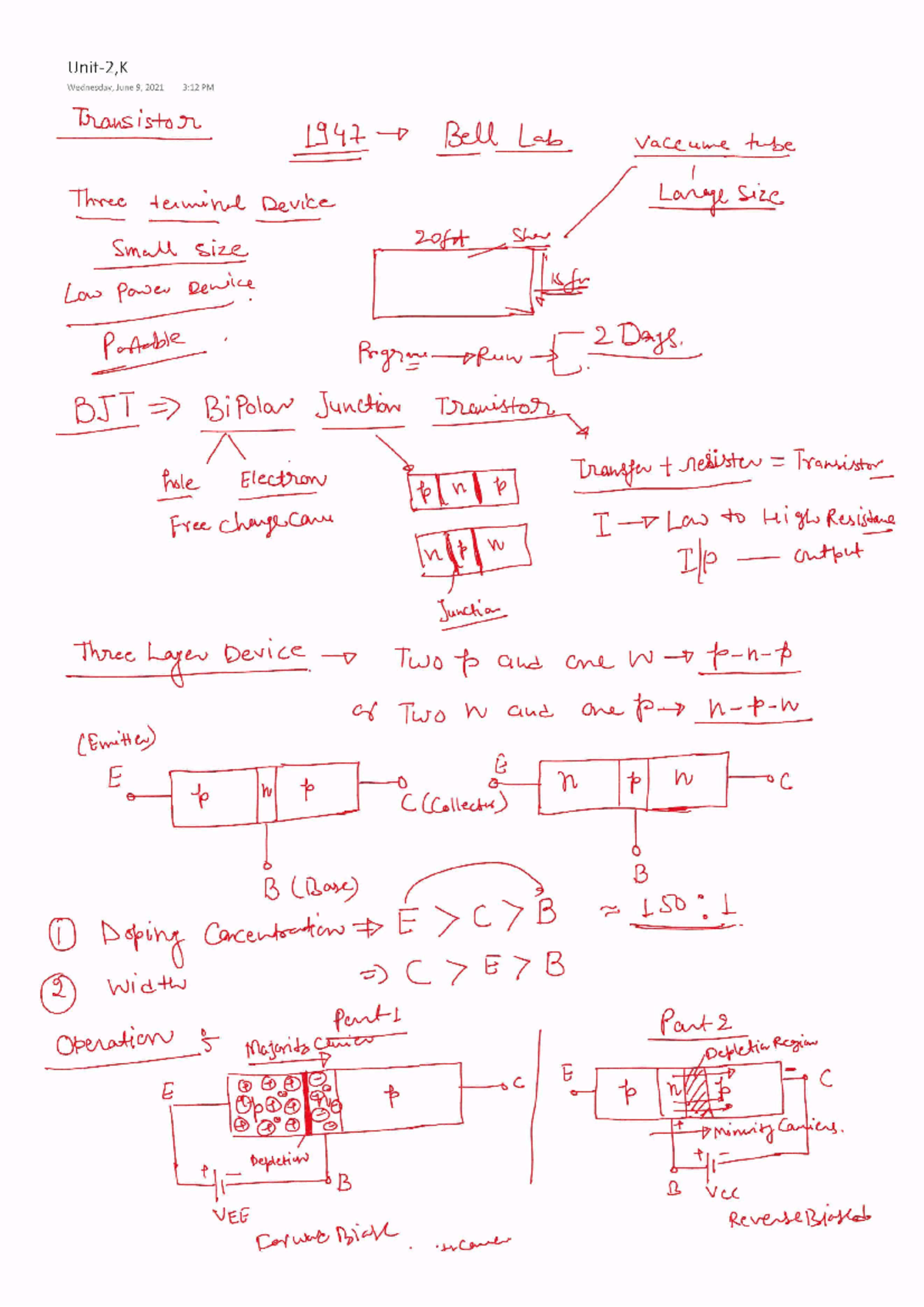 BJT, FET, - Electronic notes for first year second unit - Wednesday ...