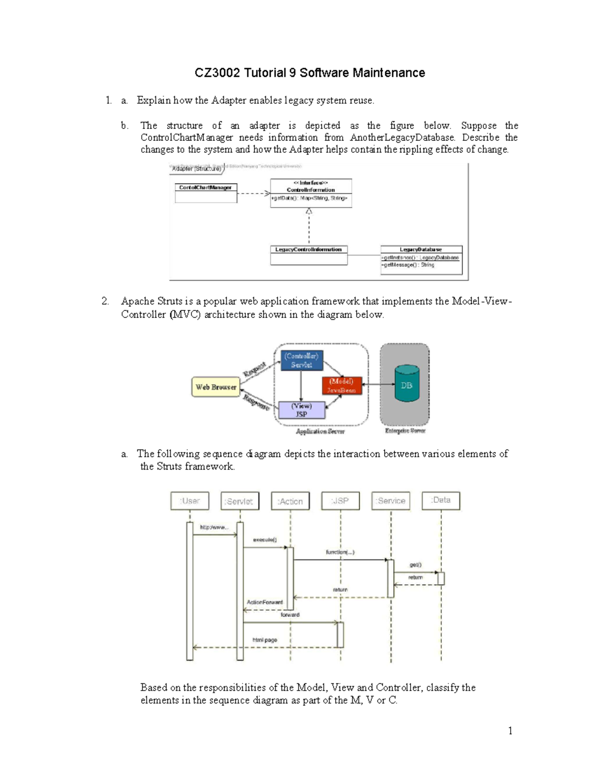 09 Software Maintenance - CZ3002 Tutorial 9 Software Maintenance a. Explain how the Adapter ...