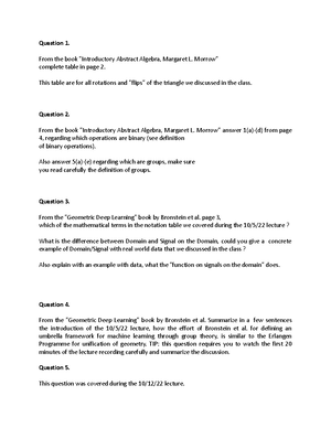 Machine Learning Bioinformatics Homework 1 - A matrix as defined by ...