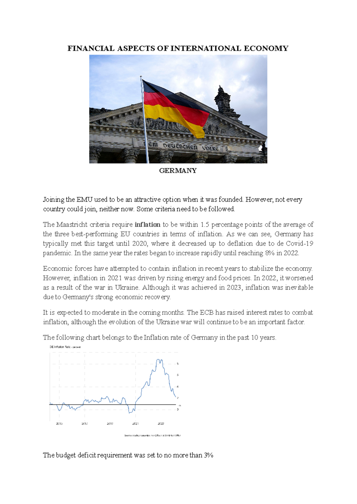 María - Germany - FINANCIAL ASPECTS OF INTERNATIONAL ECONOMY GERMANY ...