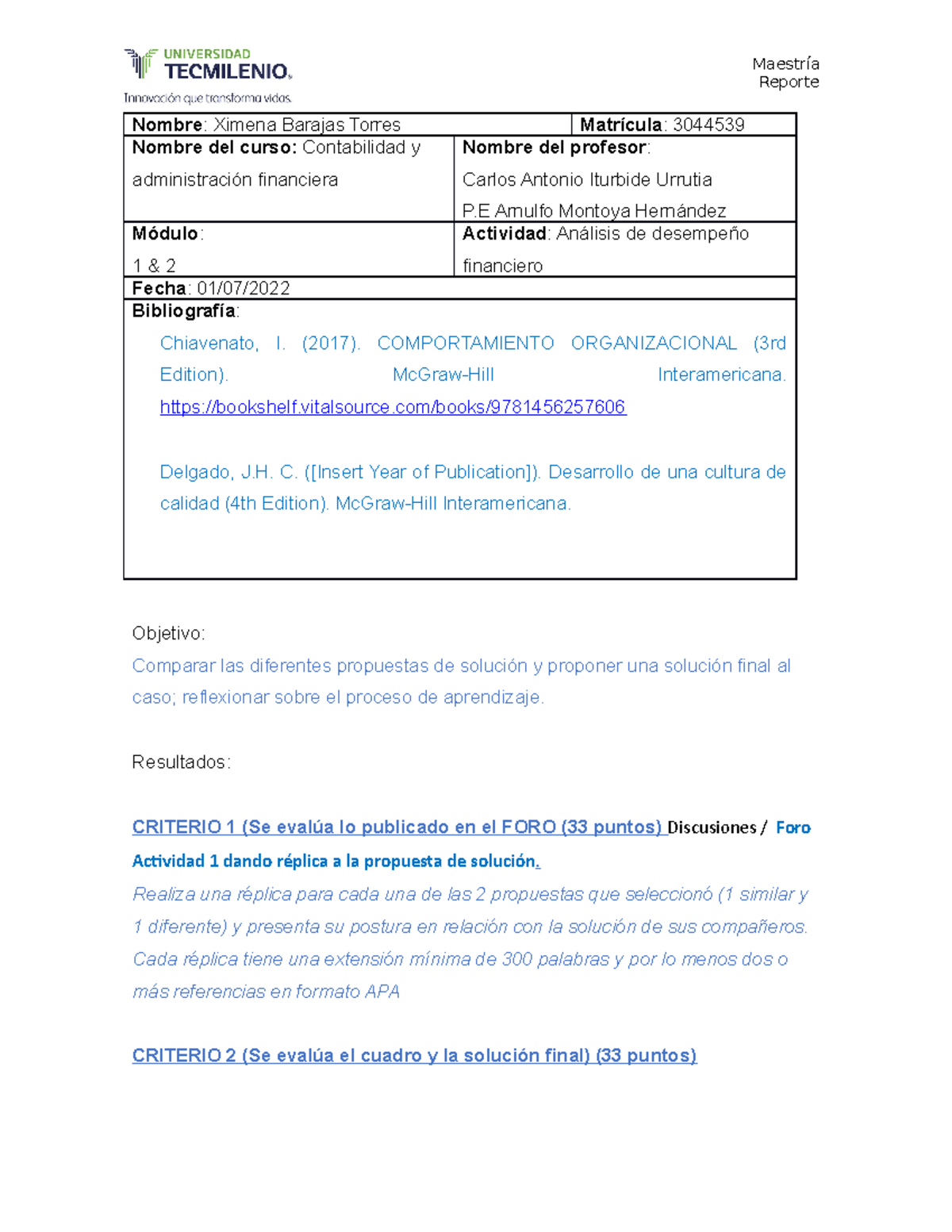 Evidencia 1 3044539 - tarea - Reporte Nombre: Ximena Barajas Torres ...