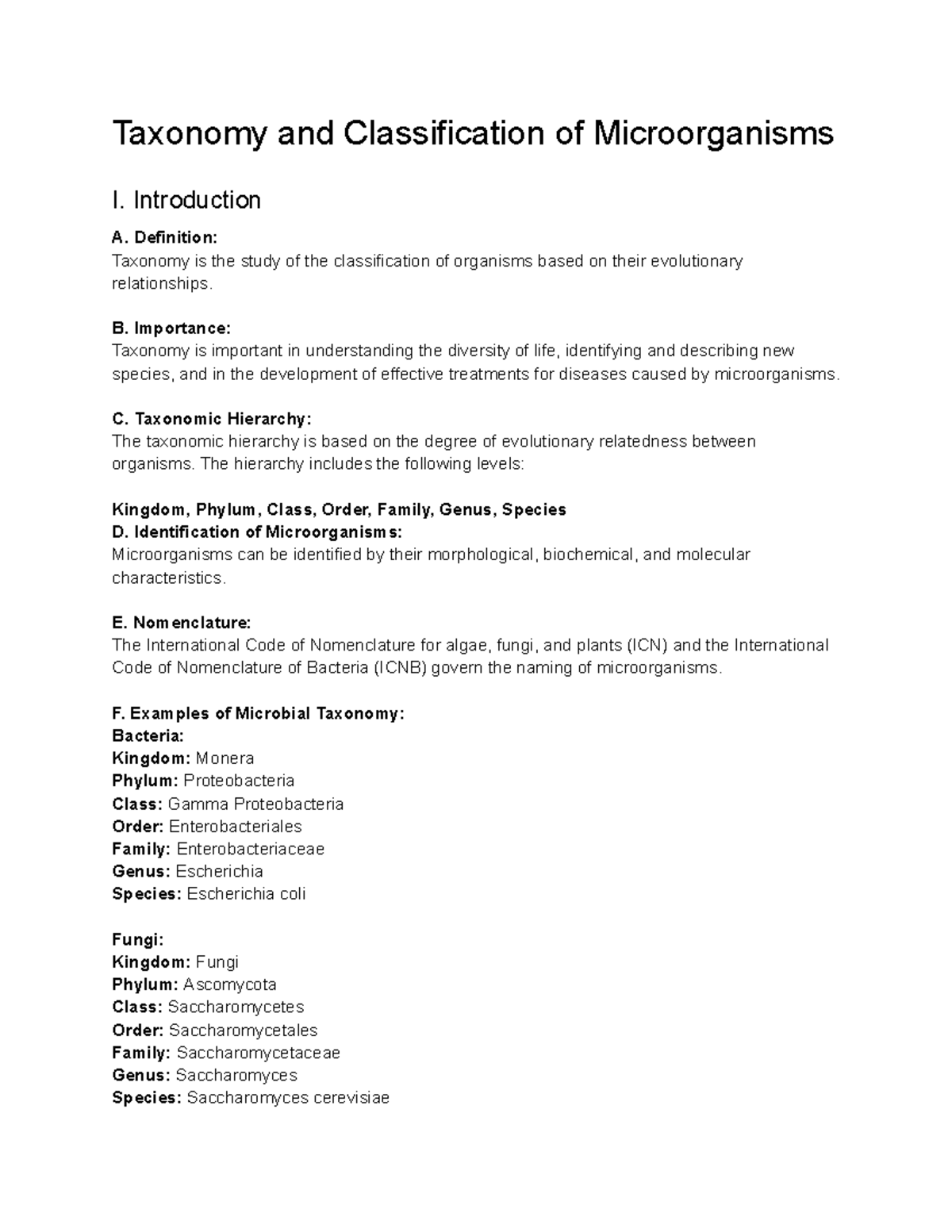 Microbiology (BIO-2010 ) Lecture 20 - Taxonomy and Classification of ...