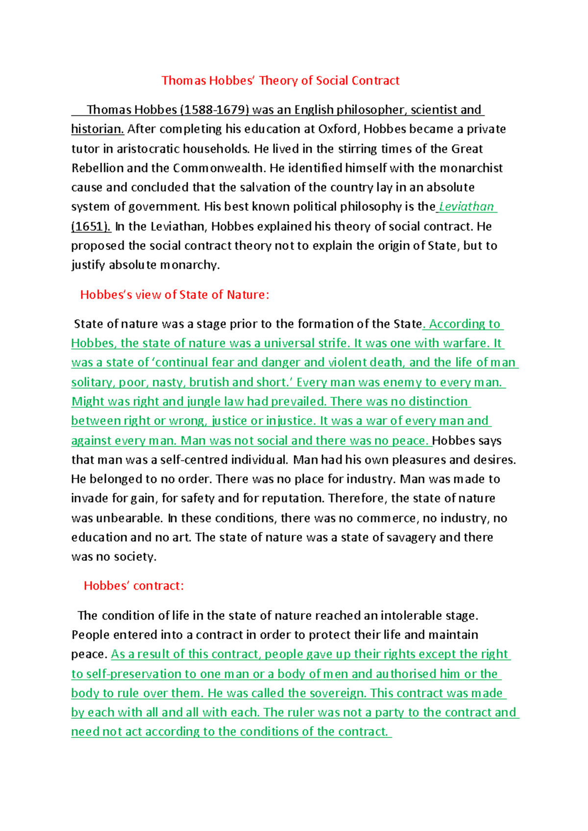 PDF document - Help me - Thomas Hobbes’ Theory of Social Contract ...