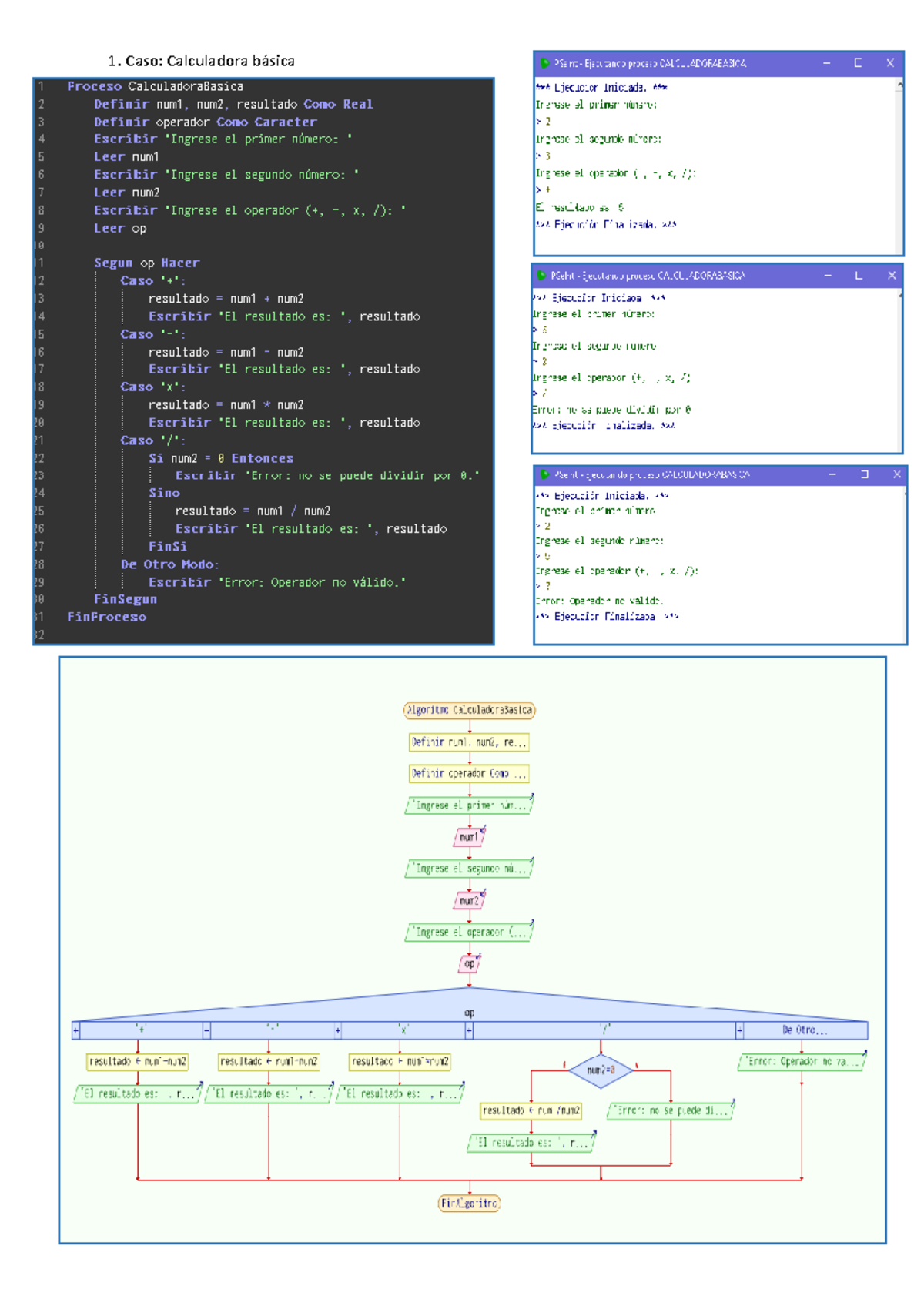 Tarea semana 11 - Principios de algoritmos - Caso: Calculadora básica - Studocu