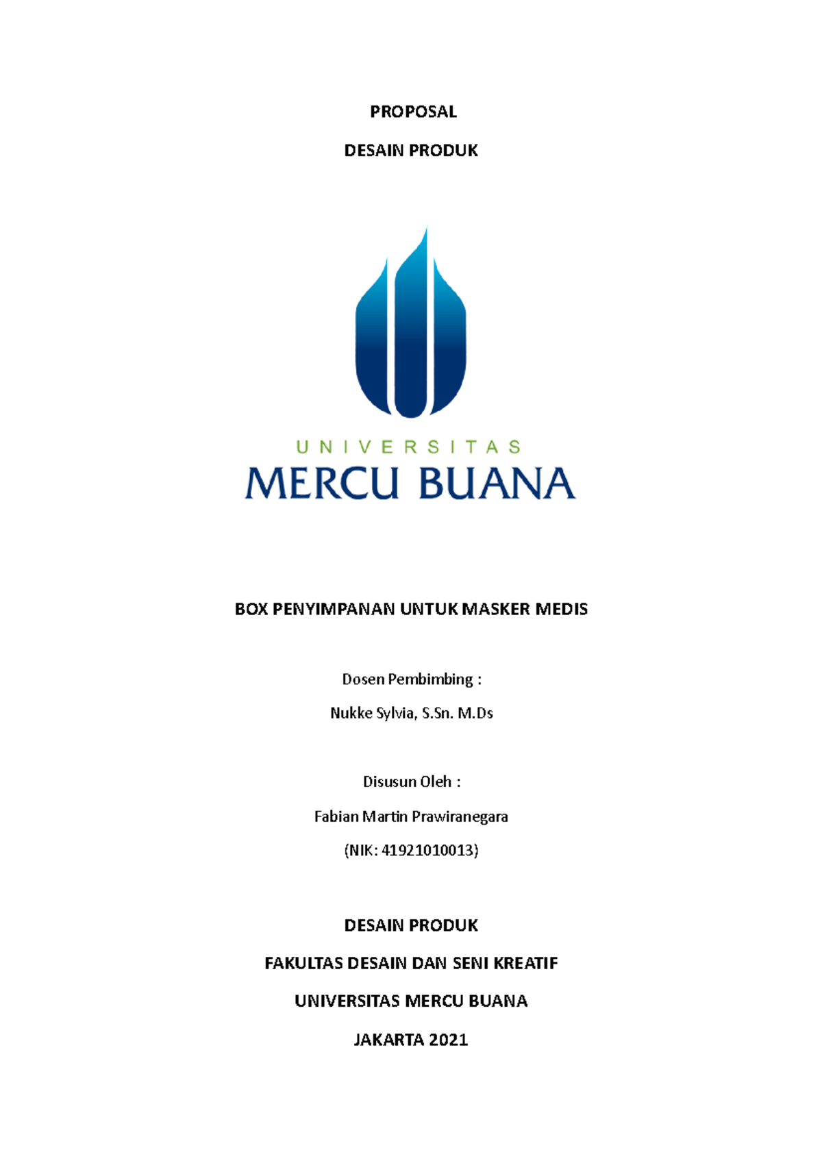 Studi Desain Produk 1 Proposal - Fabian Martin - PROPOSAL DESAIN PRODUK ...