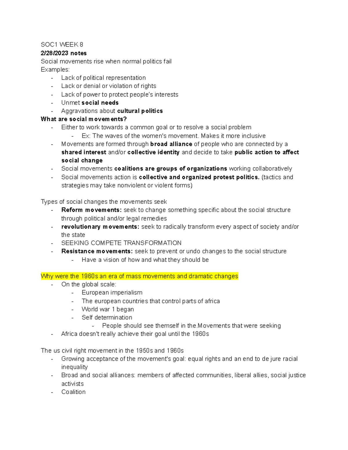 SOC1 WEEK 8 - Lecture notes week 8 - SOC1 - UC Santa Barbara - Studocu