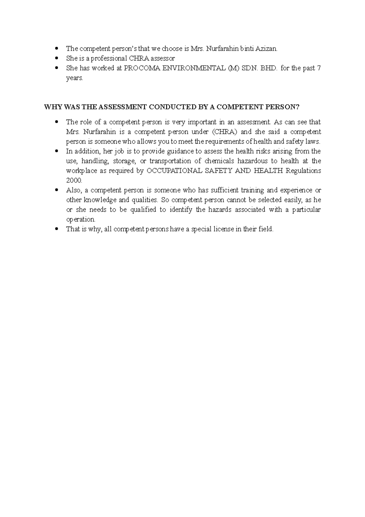 The role of an authoritative person is very important in an assessment ...