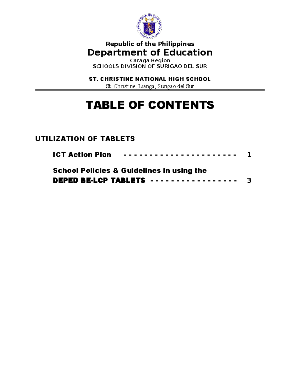 Table OF Contents - Agri-Fishery - Aquaculture - Republic of the ...