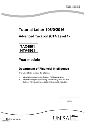 108 2019 0 b - Tax Unisa Tutorial Letter - TAX4861/0/108/ NTA4861/0/108 ...