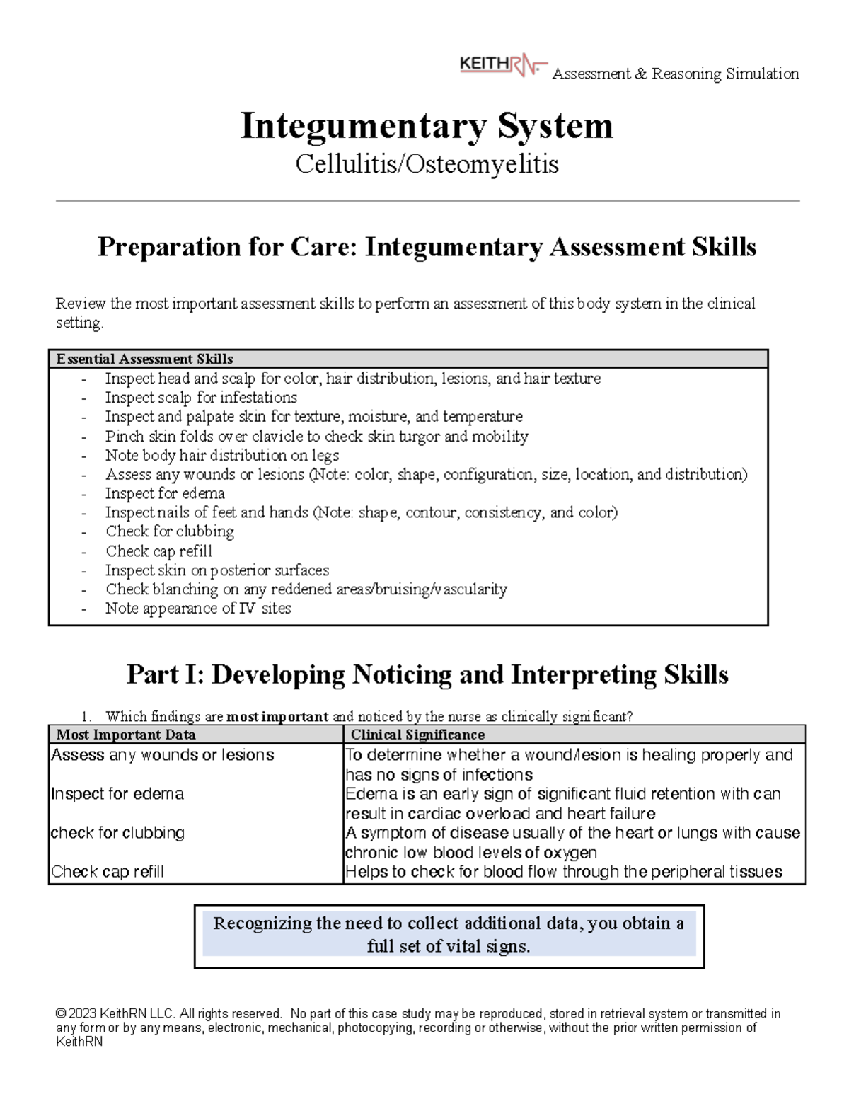 Keith RN integumentary case study - © 20 23 KeithRN LLC. All rights ...