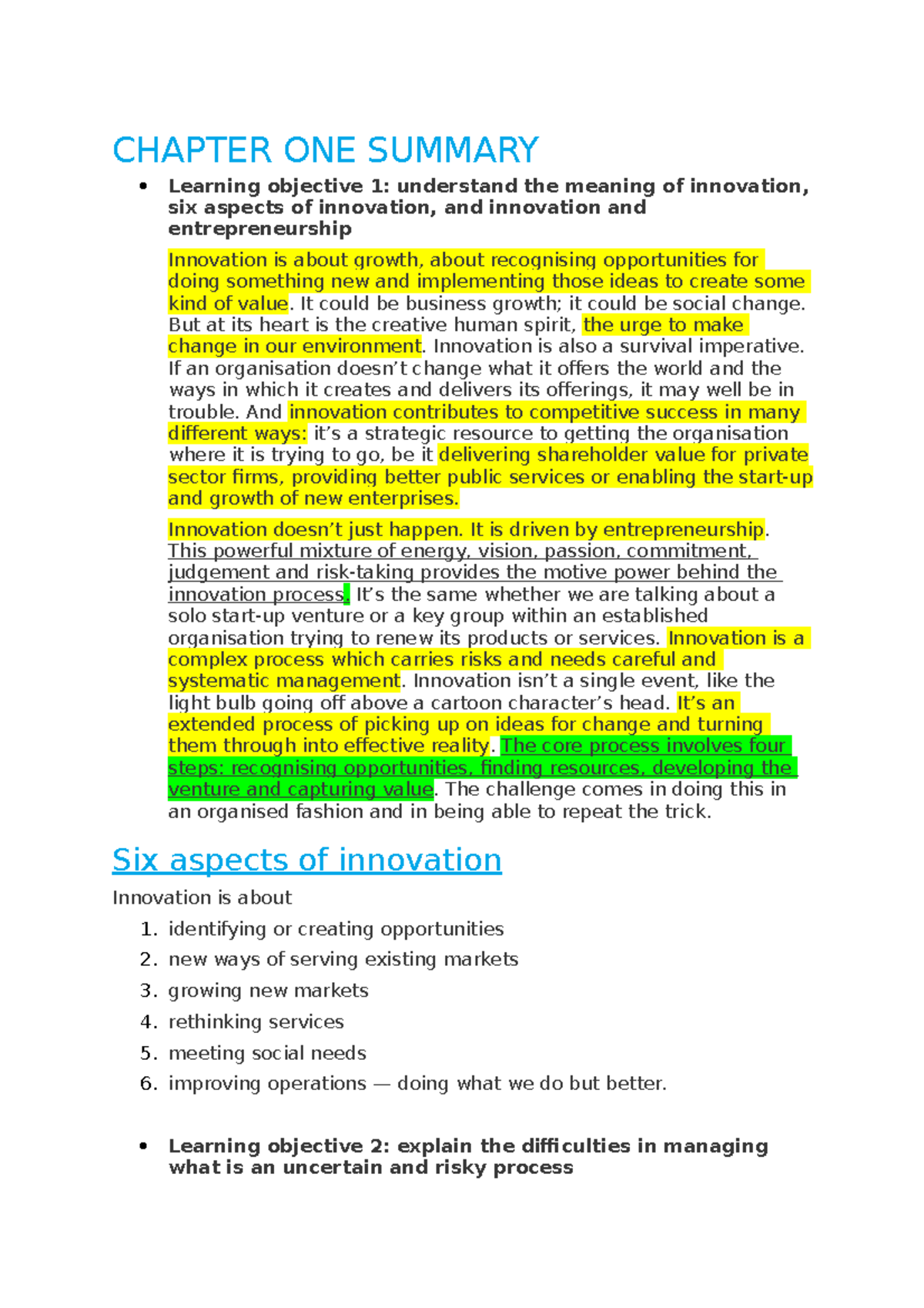 Chapter one Summary - 200911 - UWS - Studocu
