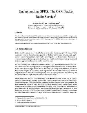 General Packet Radio System (GPRS) Overview - General Packet Radio ...
