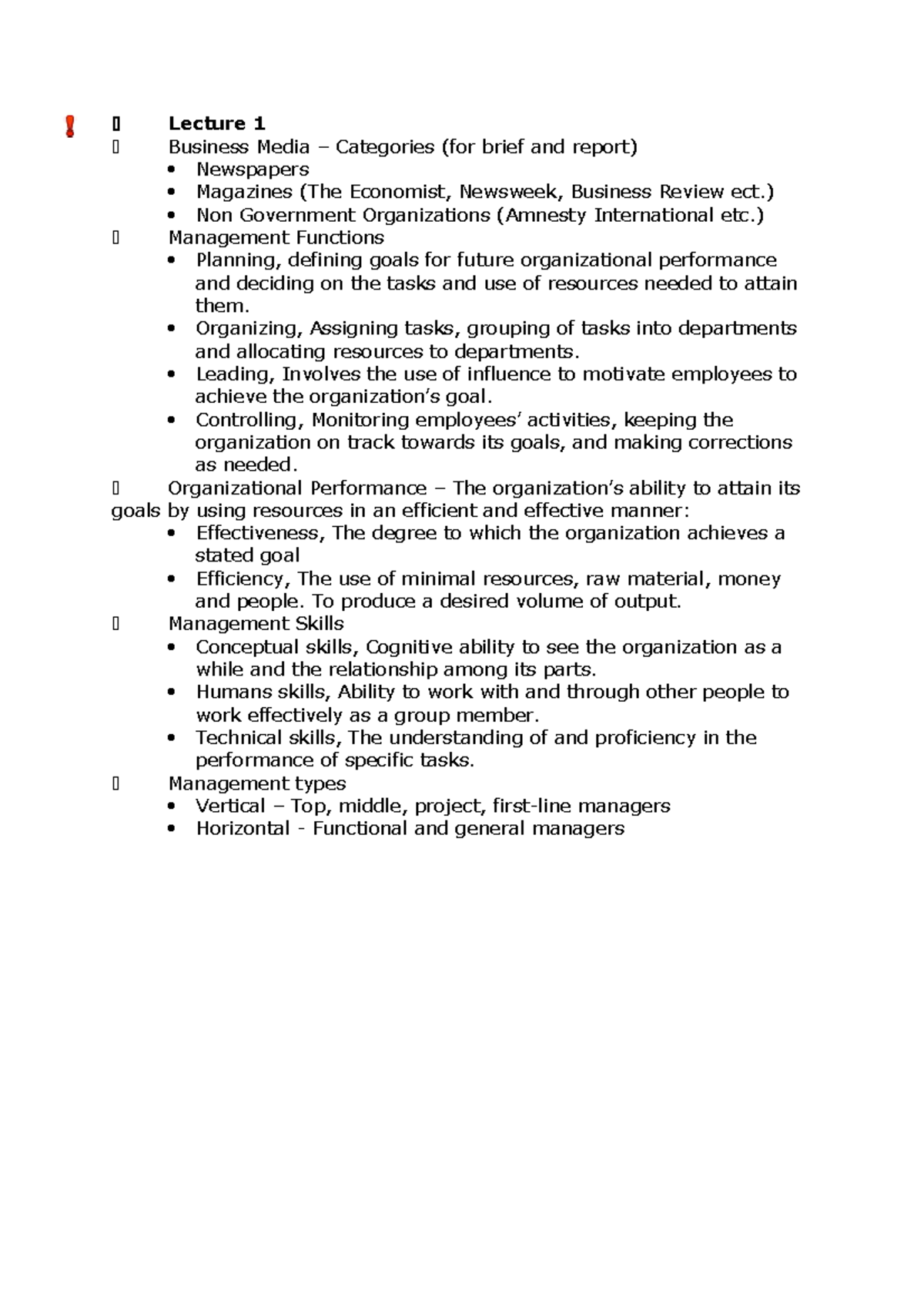 Management bsb115 lecture - Lecture 1 Business Media – Categories (for ...