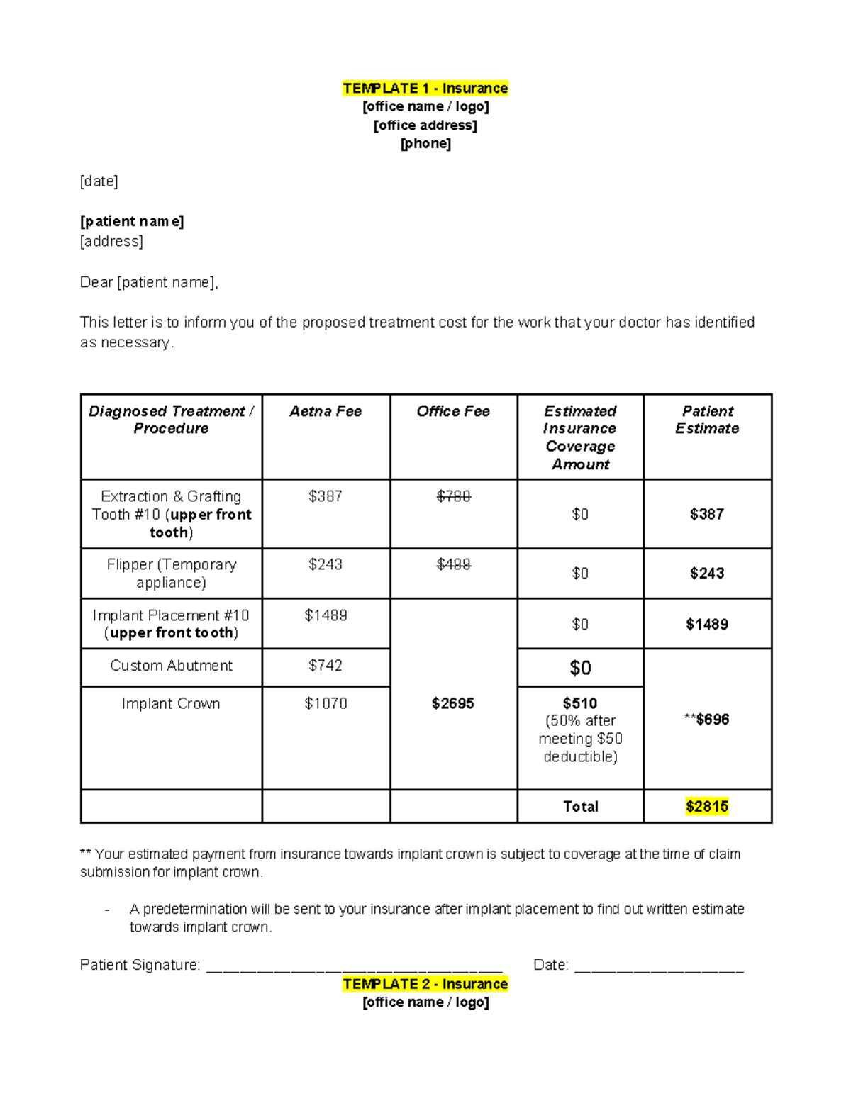 Templates for Tx Plans - Modelo de Proposal para Consultorio - TEMPLATE ...