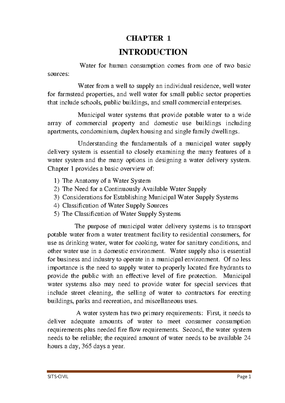 Design of water distribution system using epanet and gis 3 - CHAPTER 1 INTRODUCTION Water for ...