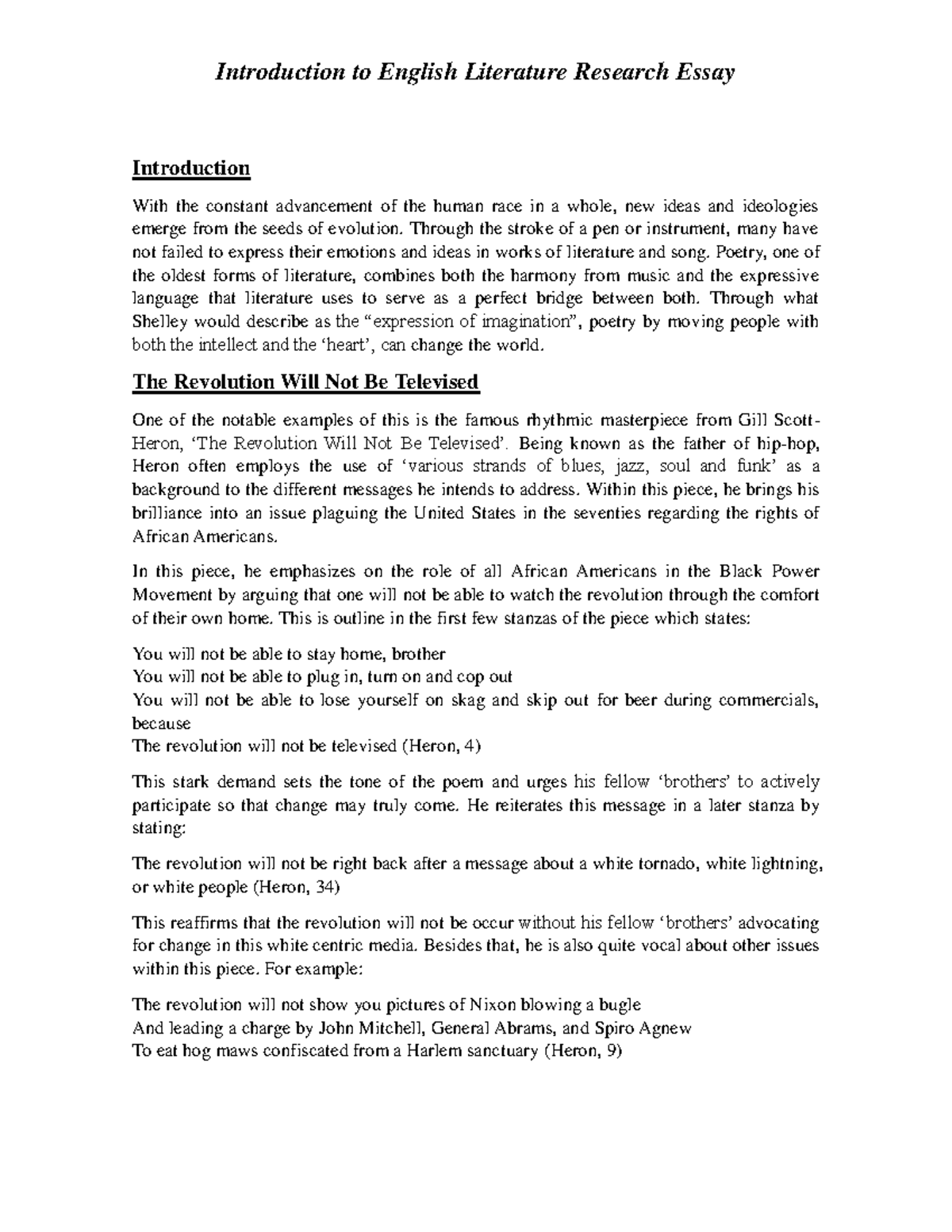 English Research Essay - ENG 1101 - Adelaide University - Studocu