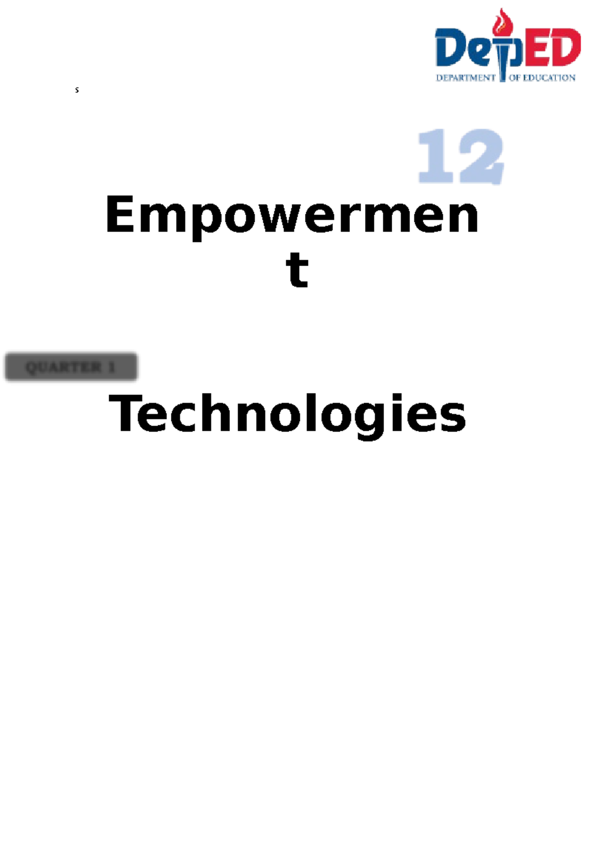 TVL Empowerment Technologies-Q3-M1 - Computer Programming - Studocu