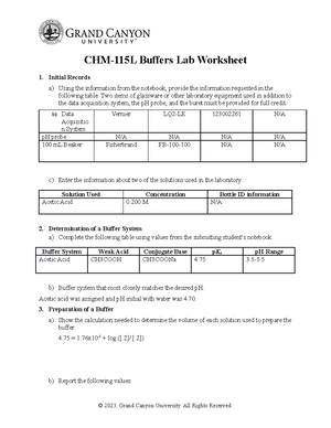 Acid Base II - acid base 2 - Section: Date: CHM-115L Acid-Base II Lab ...