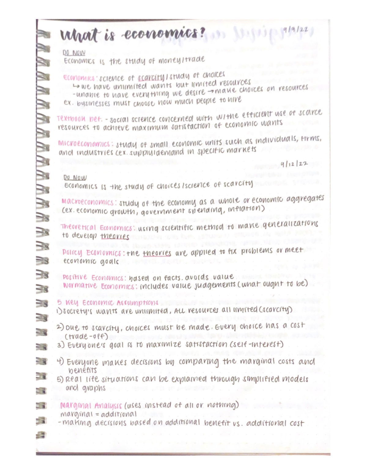 Econ set 1 - Econ notes about intro to econ, marginal analysis, factors ...
