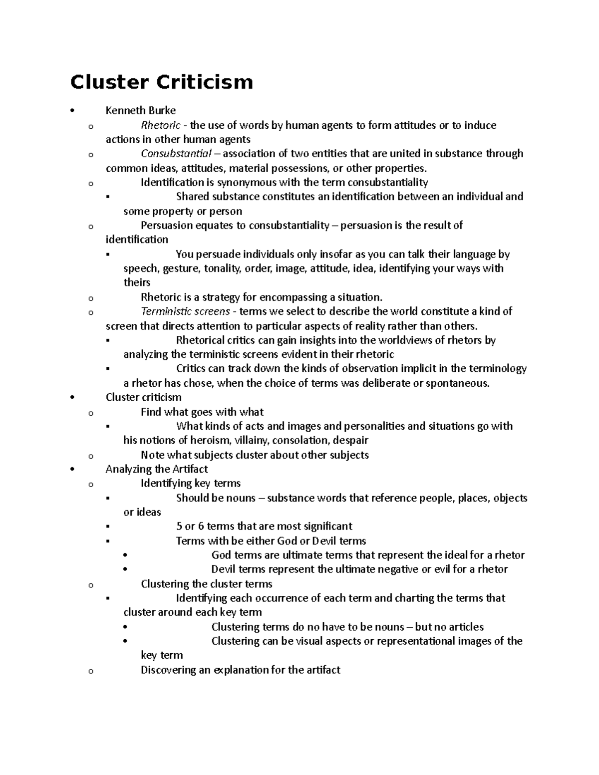 Cluster Criticism 1 - USU Rylish Moeller - Cluster Criticism Kenneth ...