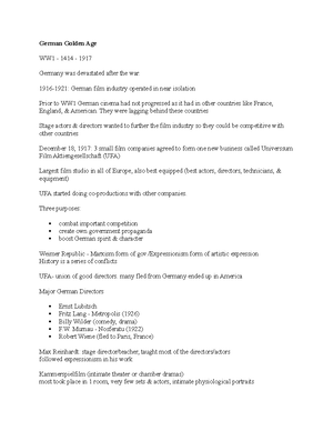 Film Notes Chapter 6 - The studio system! - Film Notes Chapter 6 Studio ...