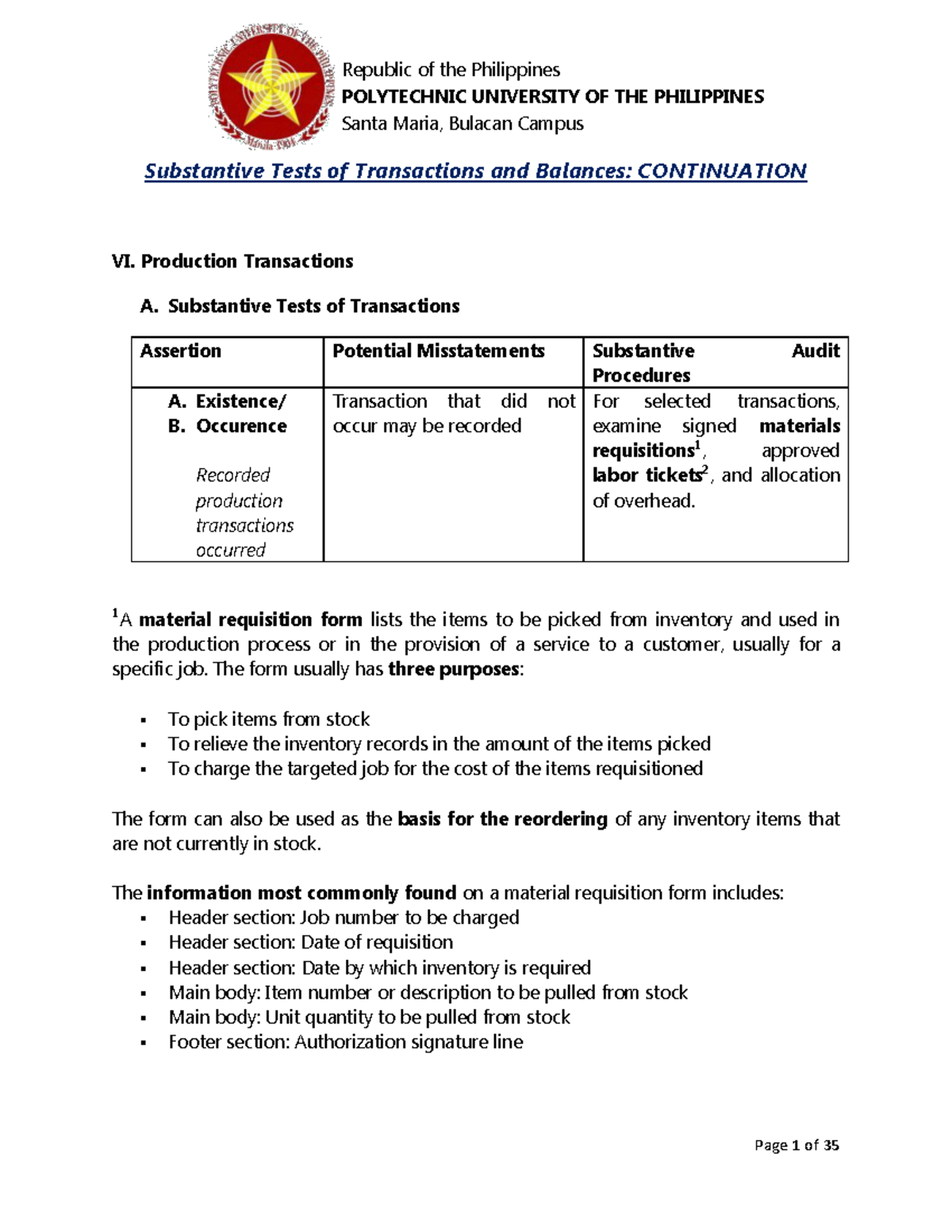 340571813 Written Report Substantive Tests of Transactions and Balances ...