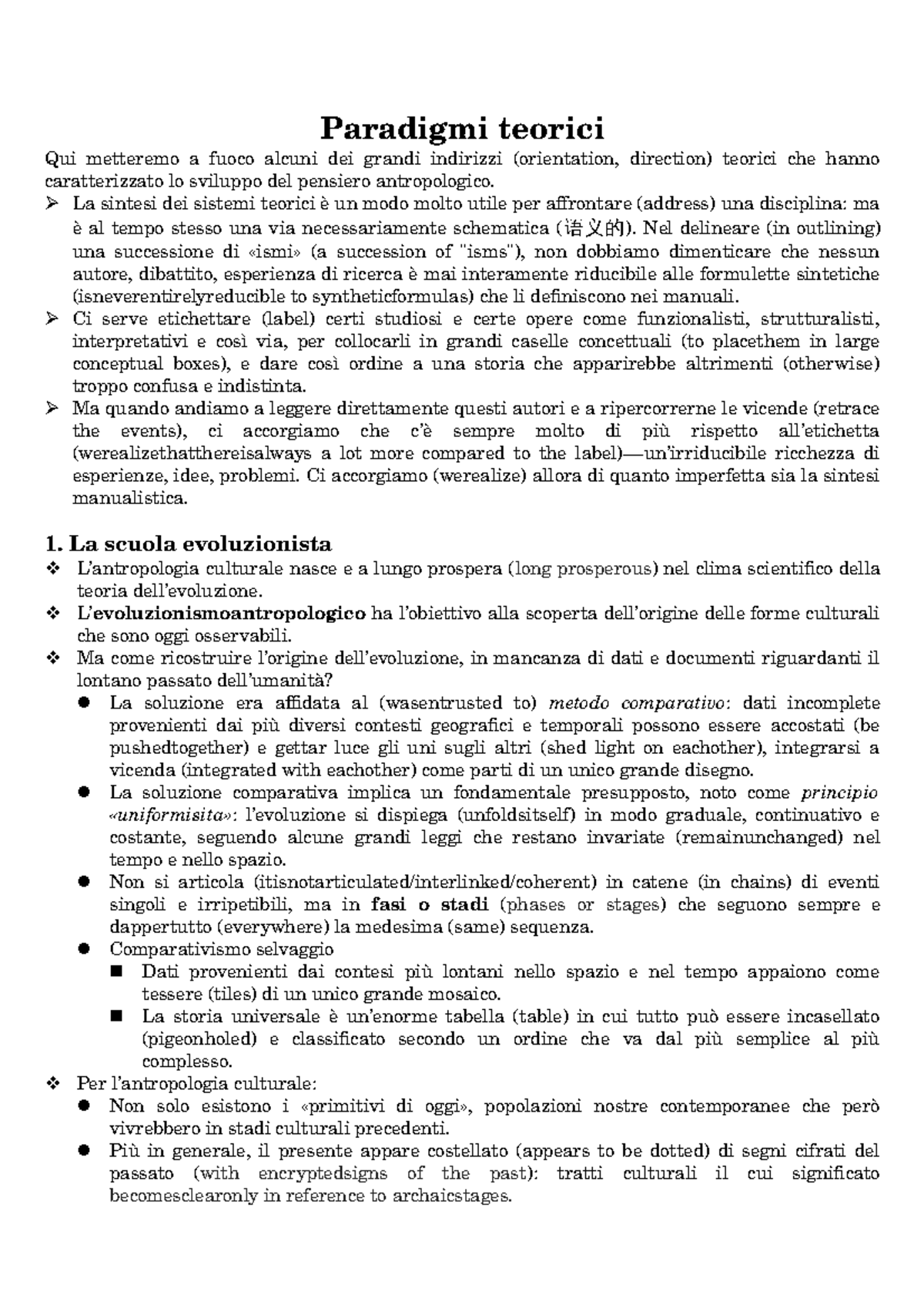Capitolo 05-Paradigmi teorici - Paradigmi teorici Qui metteremo a fuoco ...