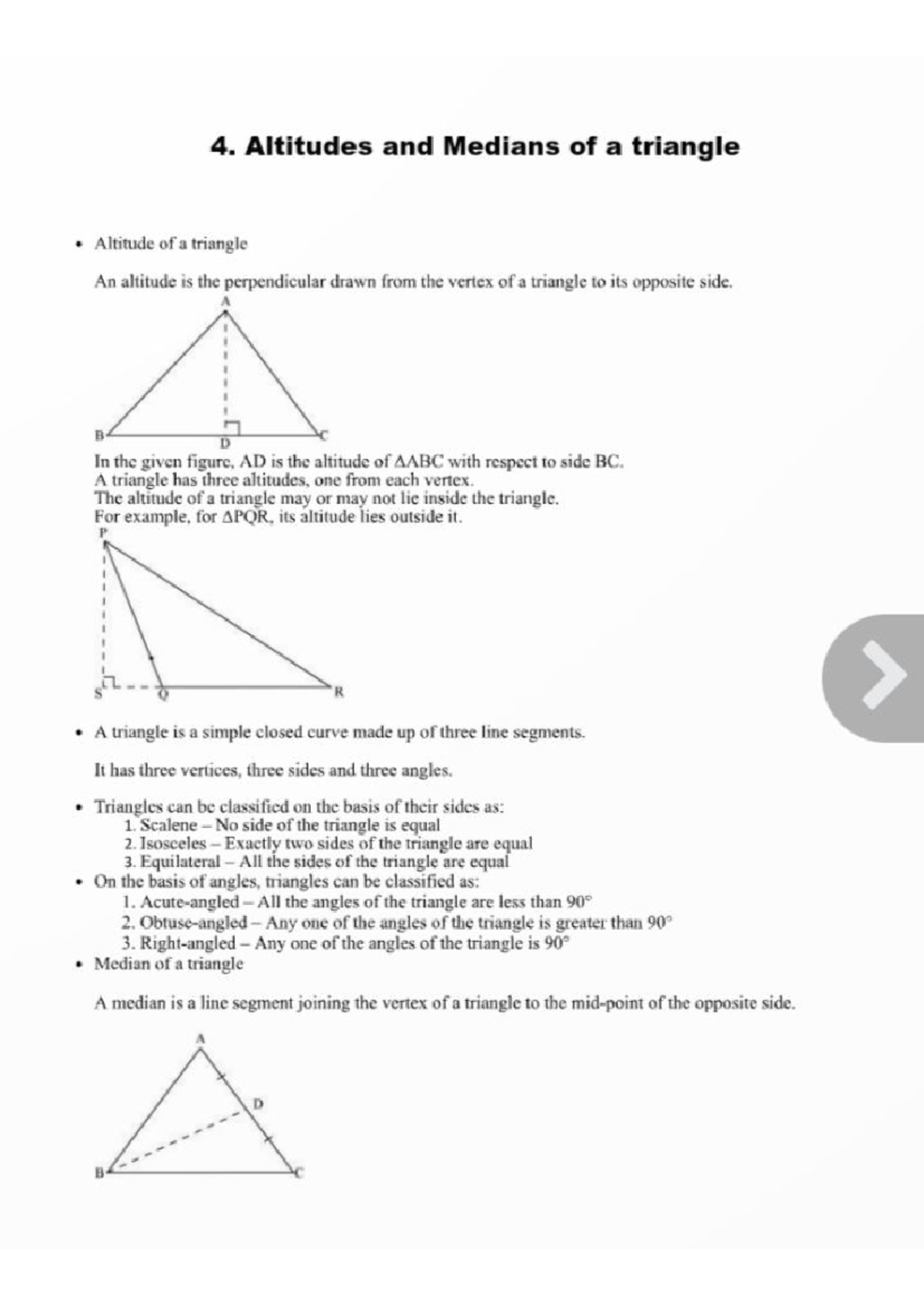Chapter 4 Notes + Solution by Study Flow - 4. Altitudes and Medians of ...