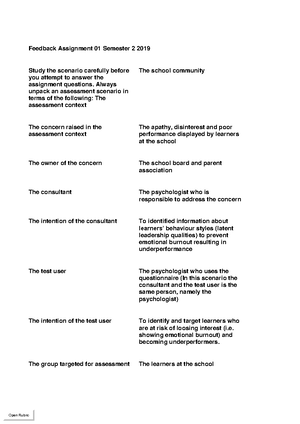 PYC2616 2024 Assignment 2 Semester Scenario - Instructions Please read the scenario provided ...