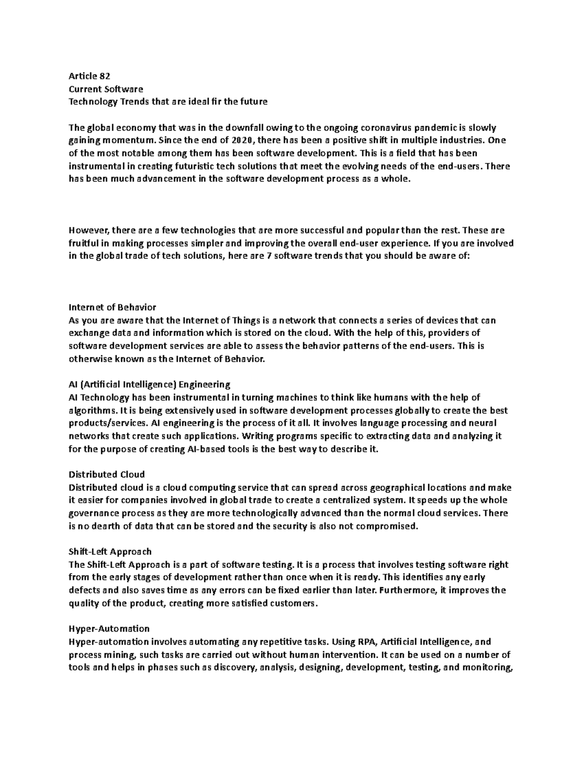 Article 82 - Article 82 Current Software Technology Trends that are ...