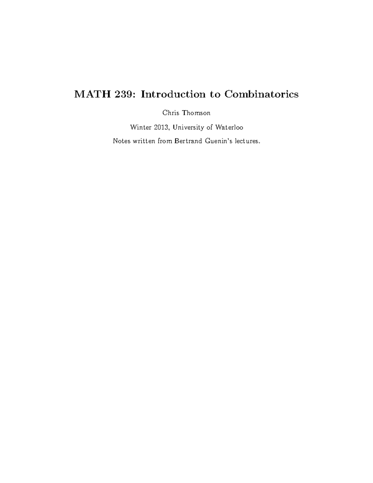 Lecture notes - chapter 1-10 - MATH 239: Introduction to Combinatorics ... Lecture notes - chapter 1-10 - MATH 239: Introduction to Combinatorics ...