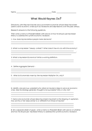 Aggregate Demand - AD worksheet - Aggregate Demand Complete this ...