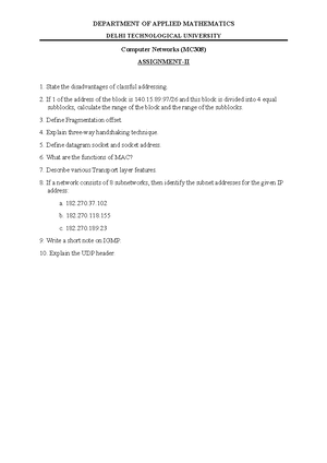 Computer Networks Assignment 3 - DEPARTMENT OF APPLIED MATHEMATICS ...