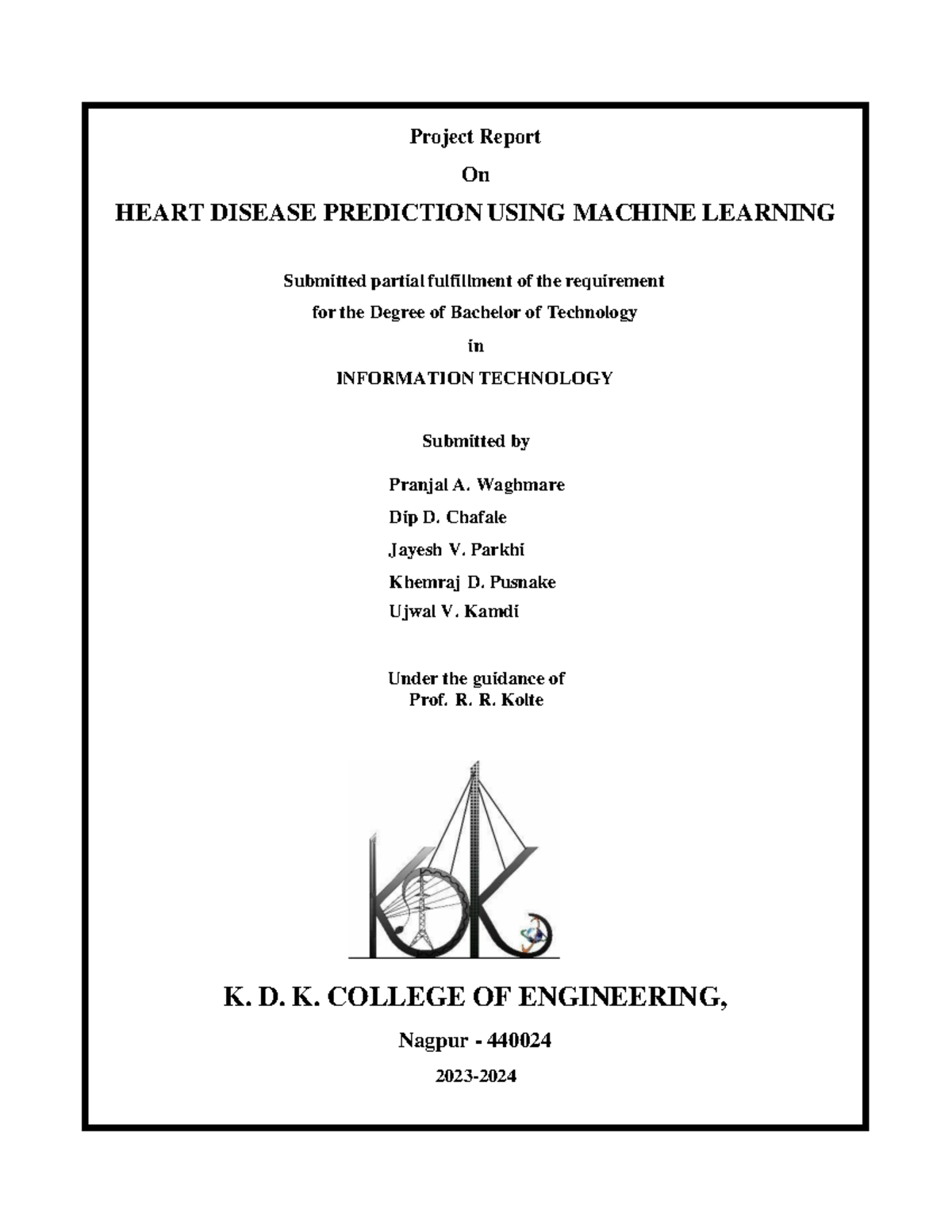 Project report on Heart Disease Prediction on Machine Learning (group 5 ...