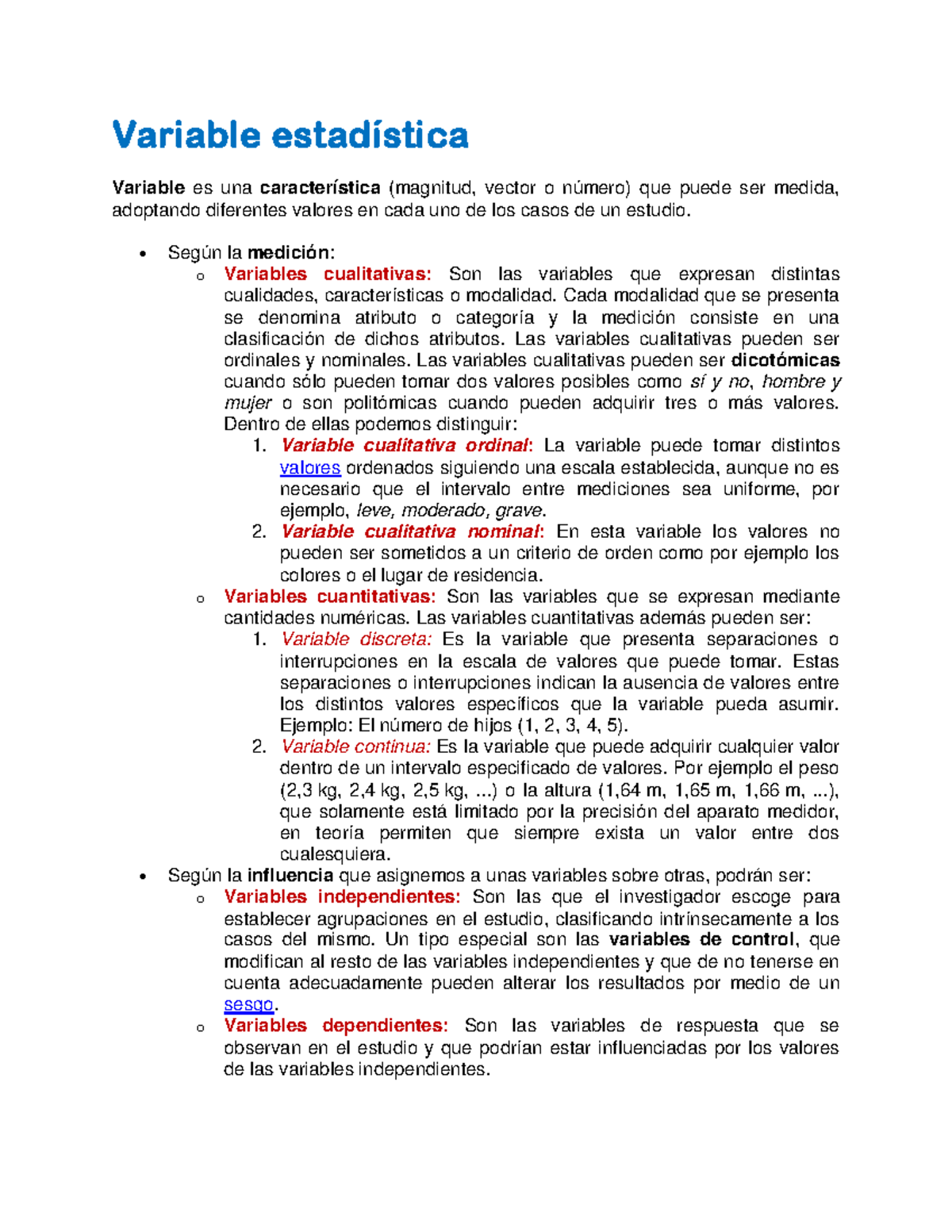 Variable-estadc 3adstica - Variable estadística Variable es una ...
