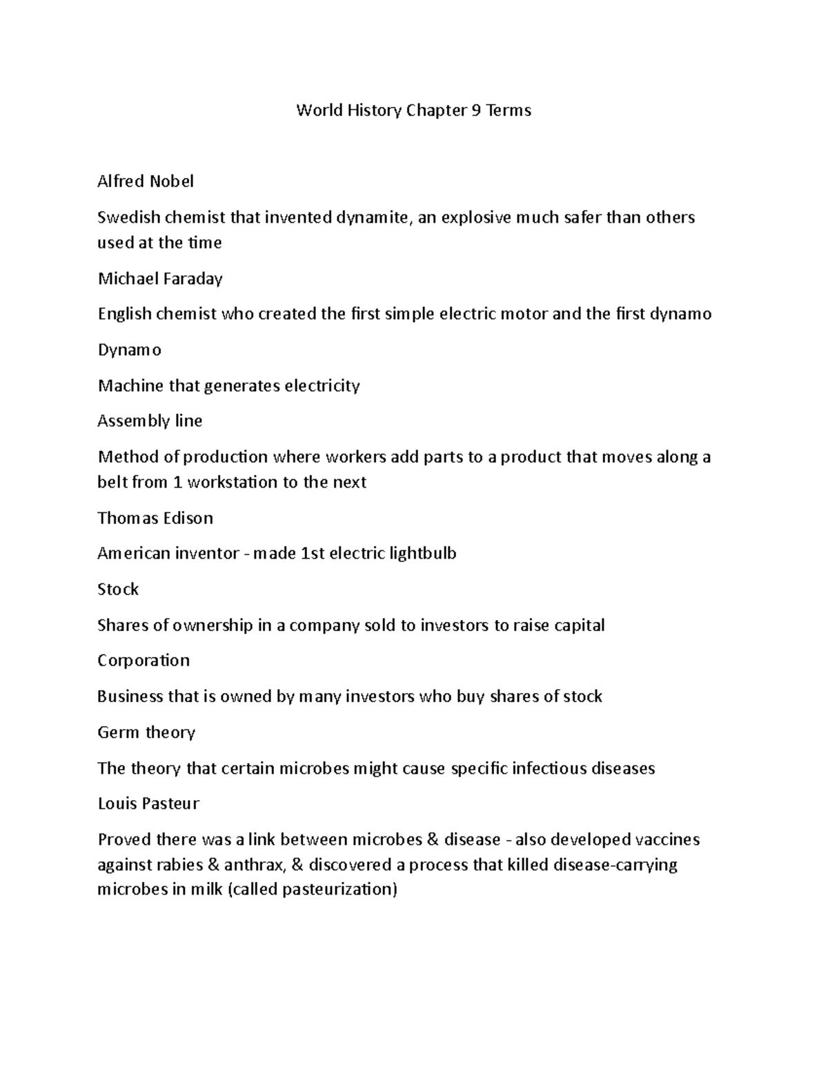 World History Chapter 9 Terms - World History Chapter 9 Terms Alfred ...