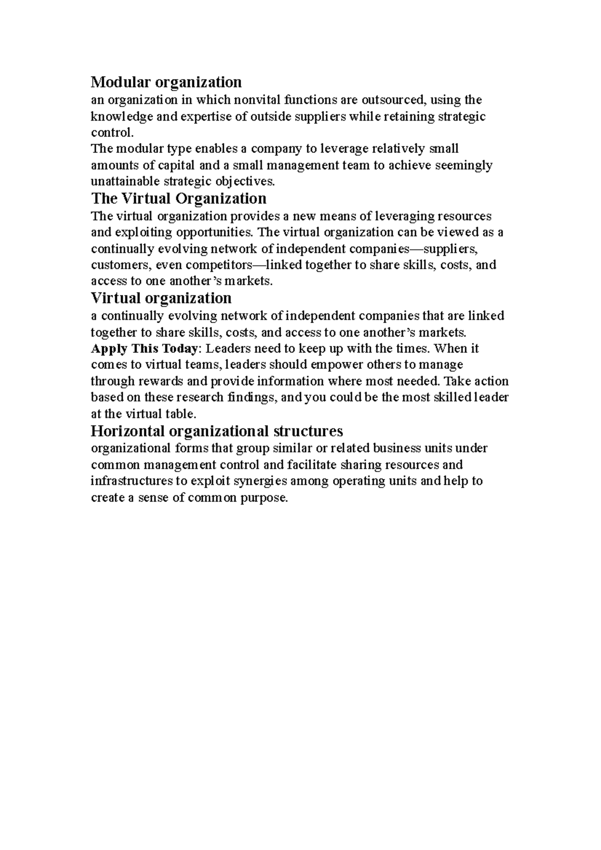 Modular- Law - dfsdf - Modular organization an organization in which ...