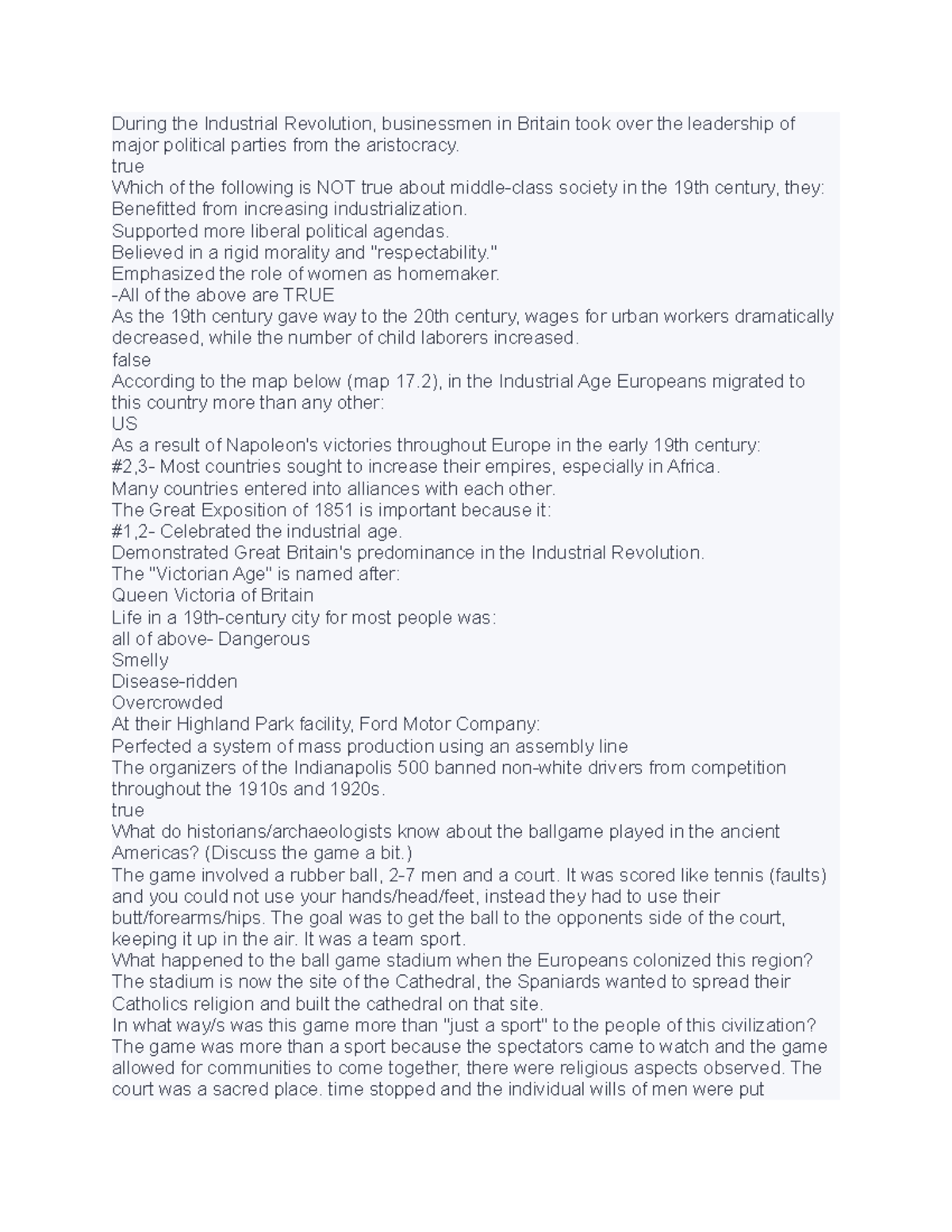 HIST 4 - Practice - During the Industrial Revolution, businessmen in Britain took over the - Studocu