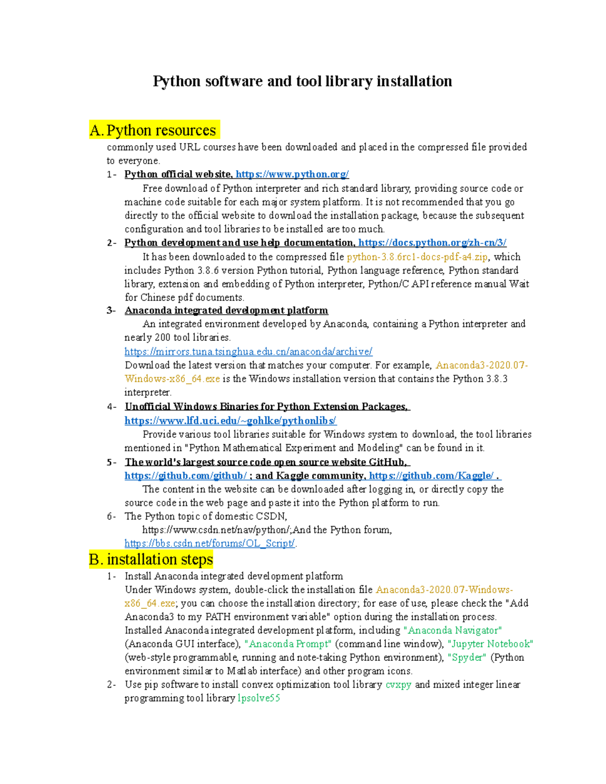 Python software and tool library installation - 1- Python official ...