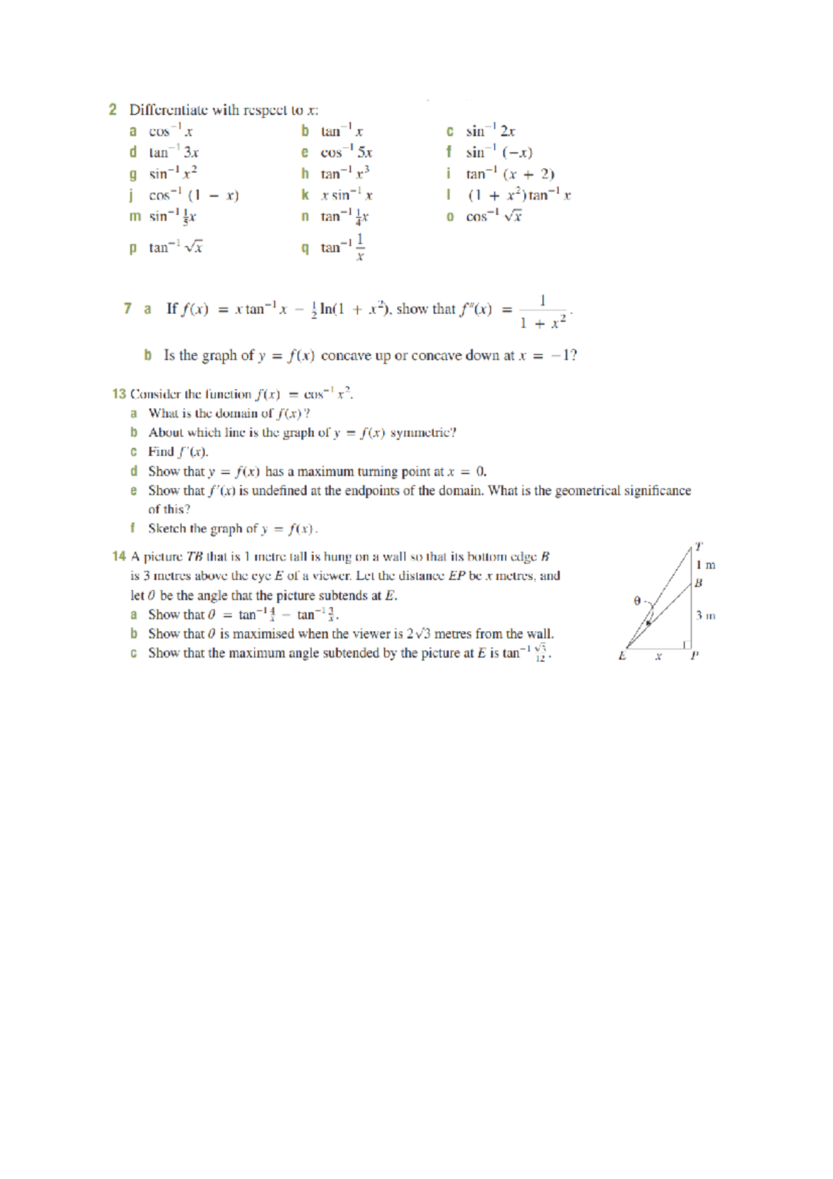 Inverse Trig HW - ELEC - Studocu