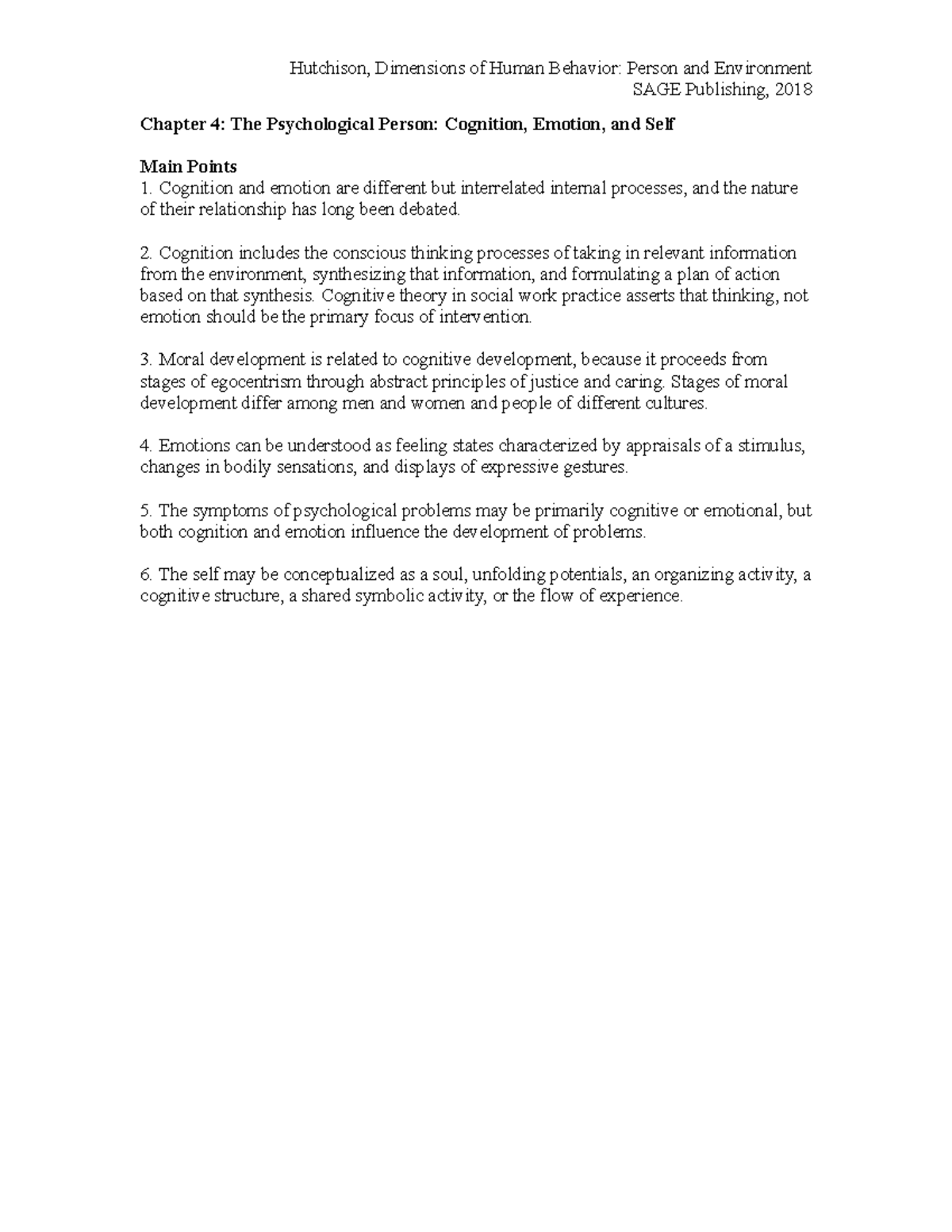 Chapter 4 - Main Points - Outline - SW 2000 - LSU - Studocu