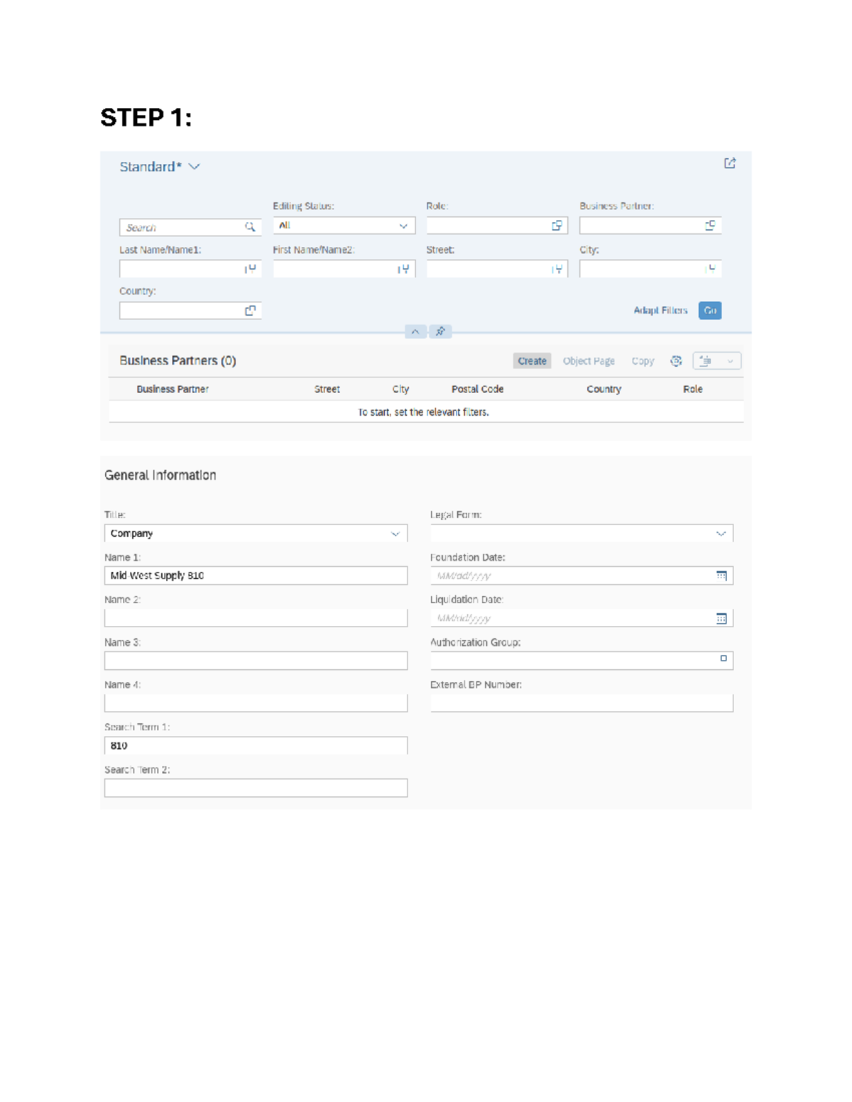 M4 - 810 - Business Process - STEP 1: STEP 2: STEP 3: STEP 4: STEP 5 ...