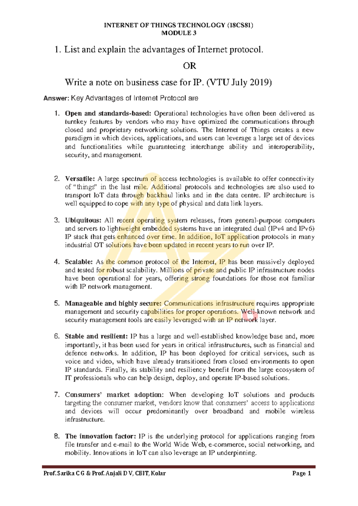 IOT Mod3@Az Documents - MODULE 3 1. List and explain the advantages of ...
