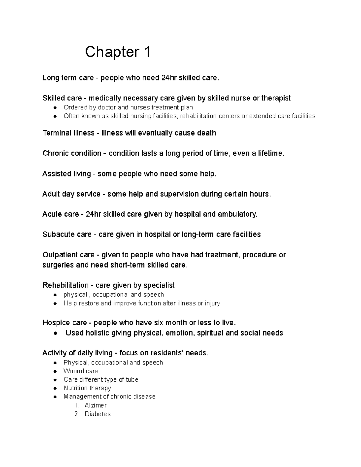Cna Chapter 1 CNA CH 1 For Curam College Of Nursing Chapter 1 Long