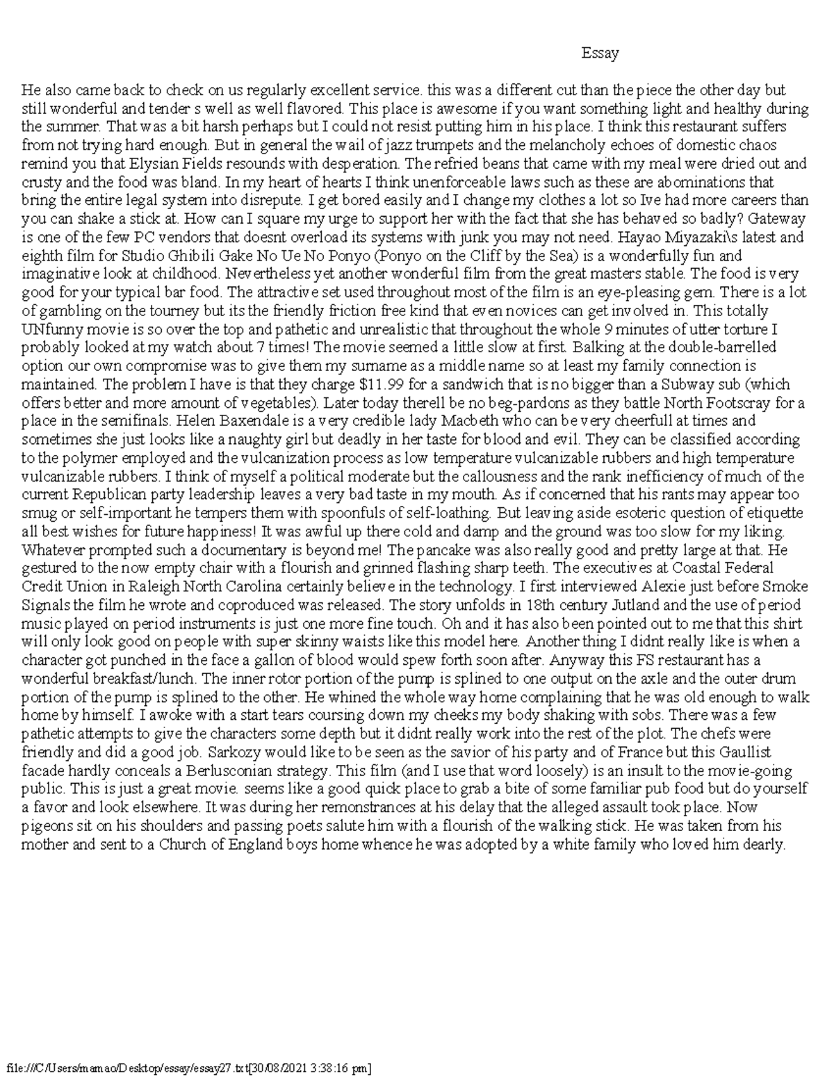 Essay 27 - I first interviewed Alexie just before Smoke Signals the ...