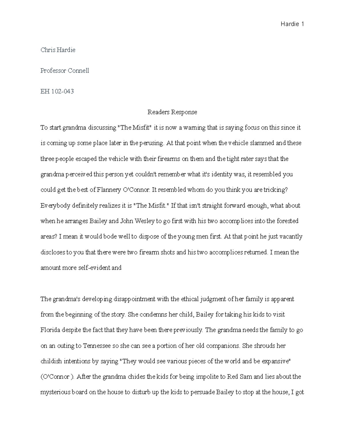 Readers Response - Read and respond to a book - Chris Hardie Professor ...