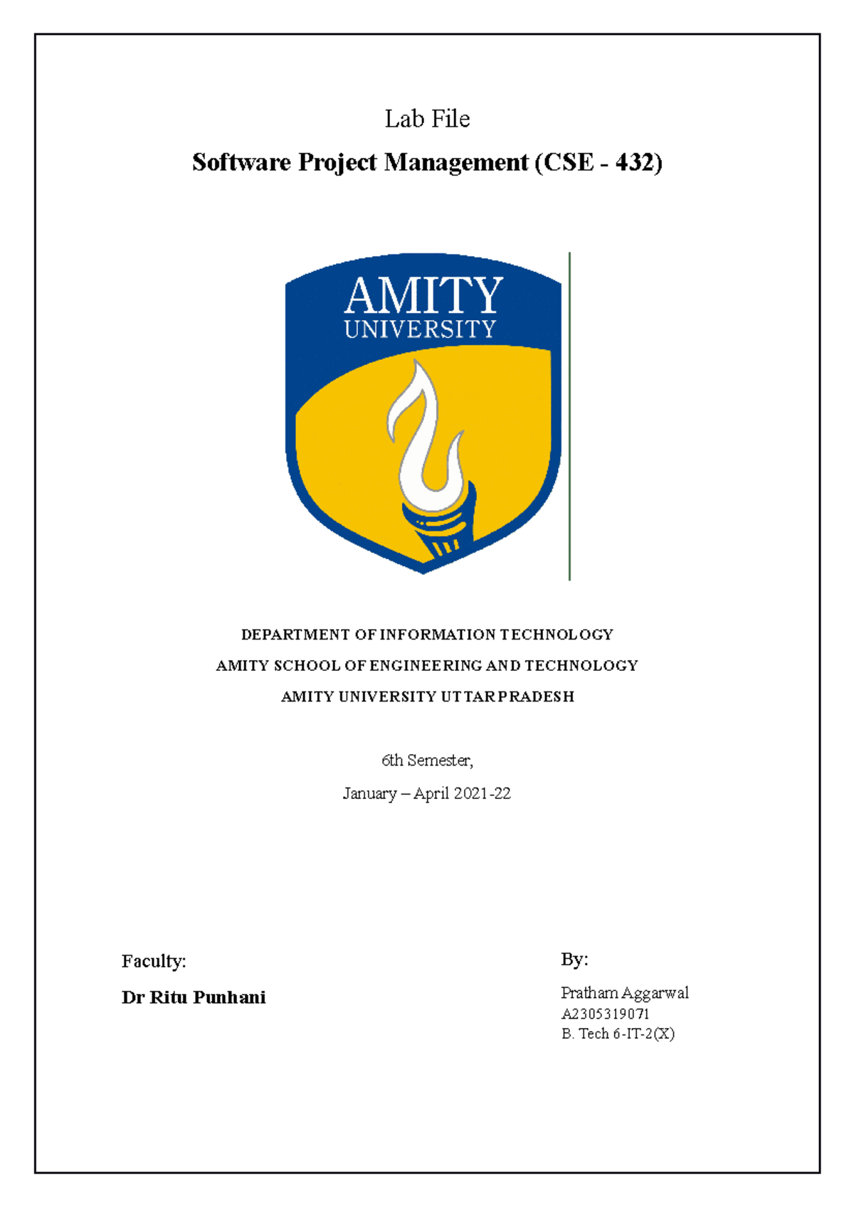 SPM Lab File - pratham 9071Case Discussion 1 Pratham 9071 - Lab File ...
