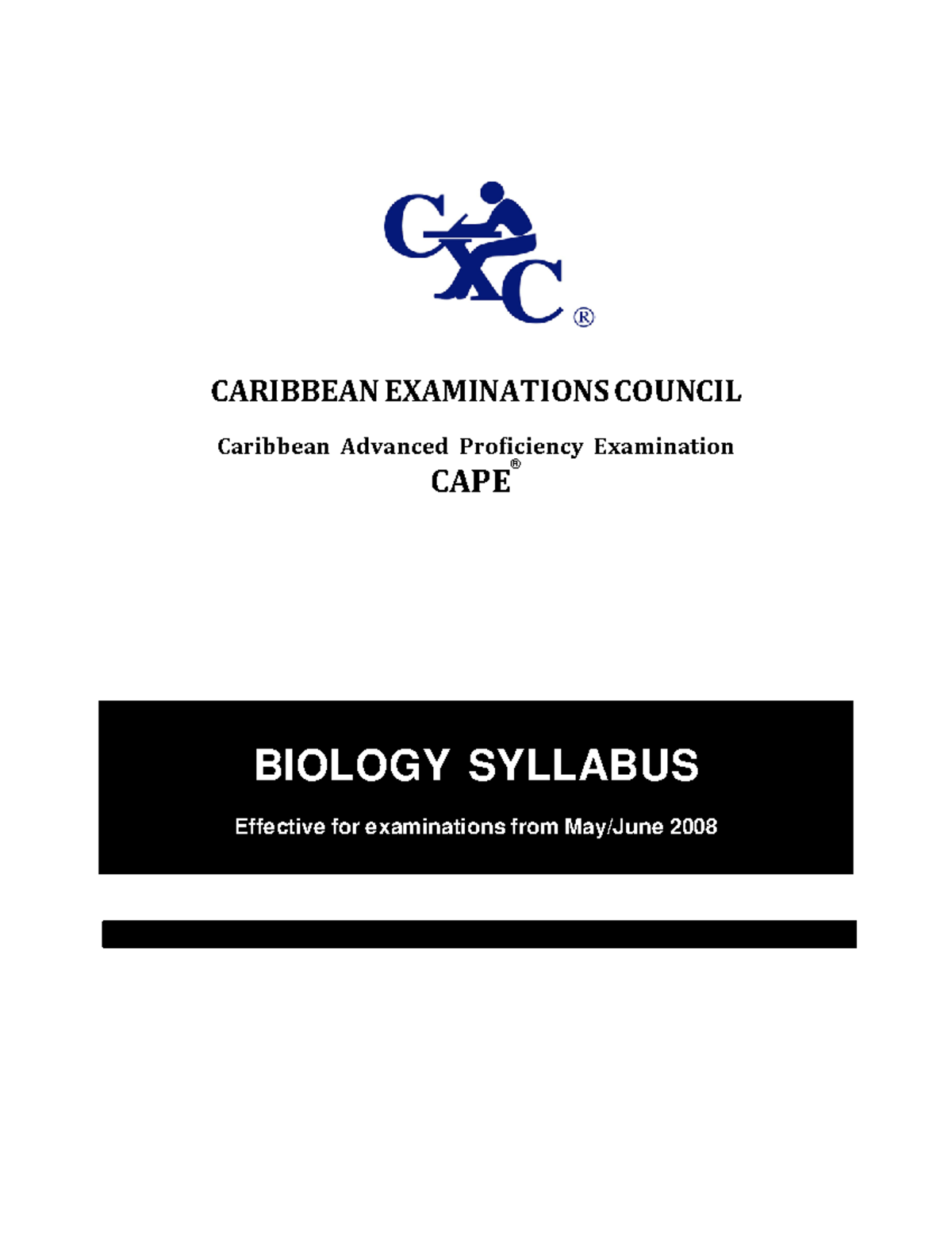 Cape biology work - CARIBBEAN EXAMINATIONS COUNCIL ####### Caribbean ...