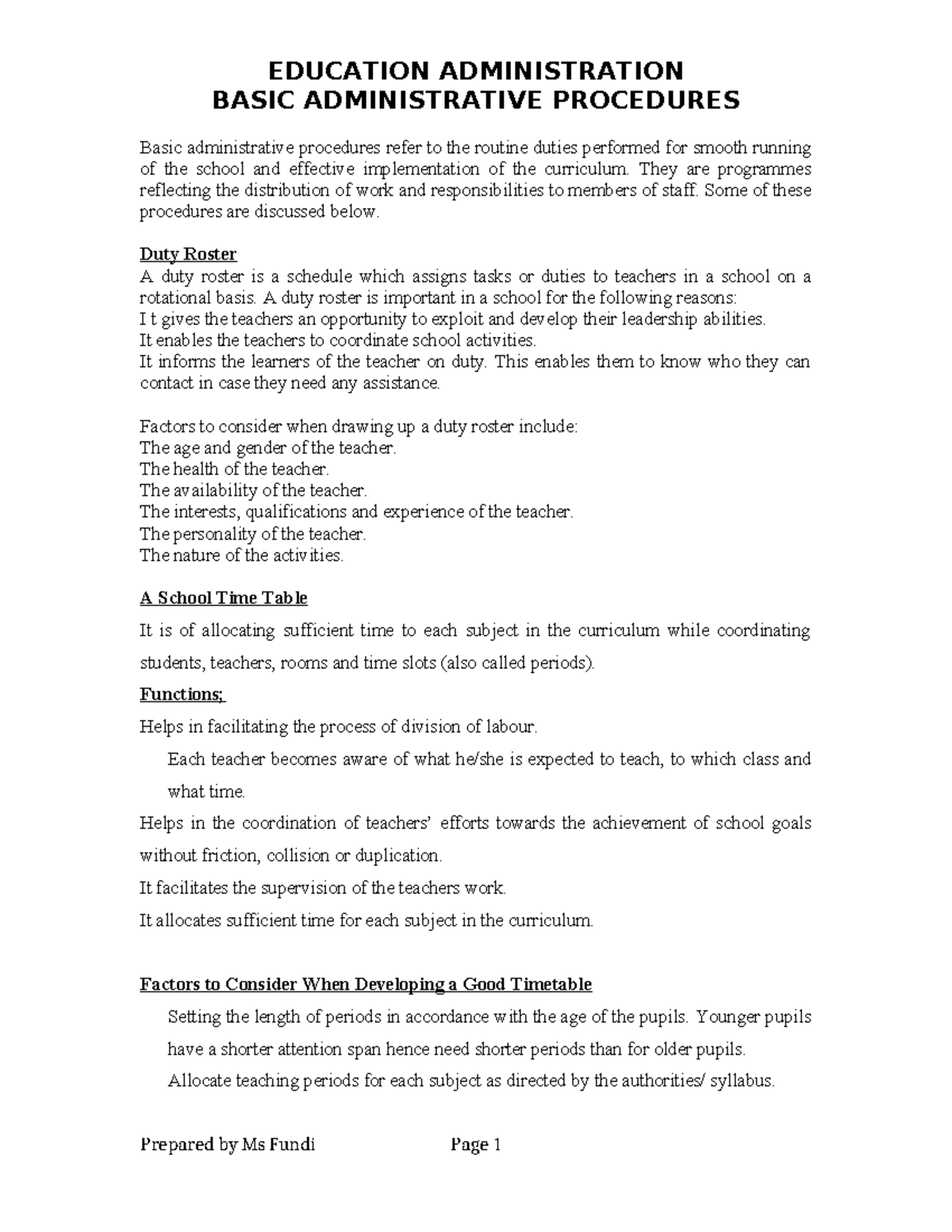 Basic administrative procedures-1 - BASIC ADMINISTRATIVE PROCEDURES ...